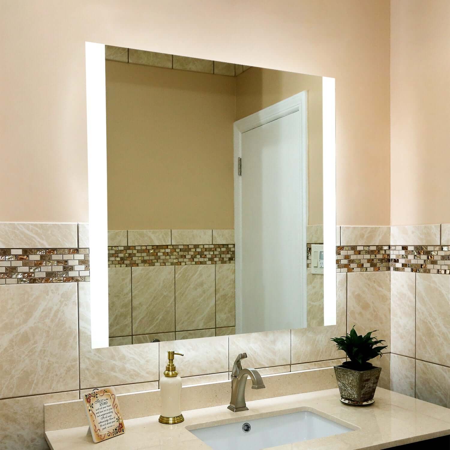 Shop Rectangular Side-Lighted Vertical LED Bar Mirrors – Mirrors & Marble