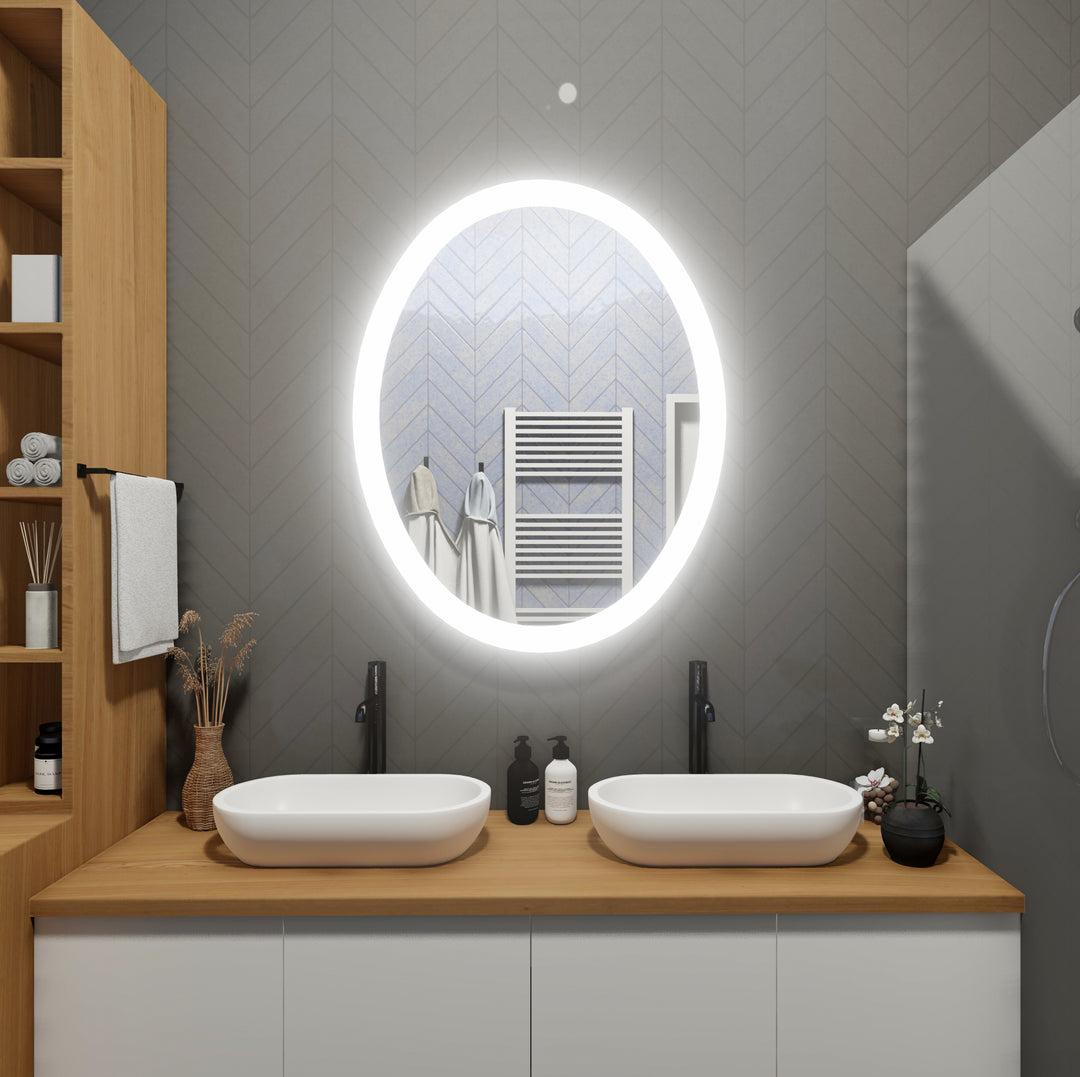 Side-Lighted LED Bathroom Vanity Mirror: 32" x 40" - Oval – Mirrors ...