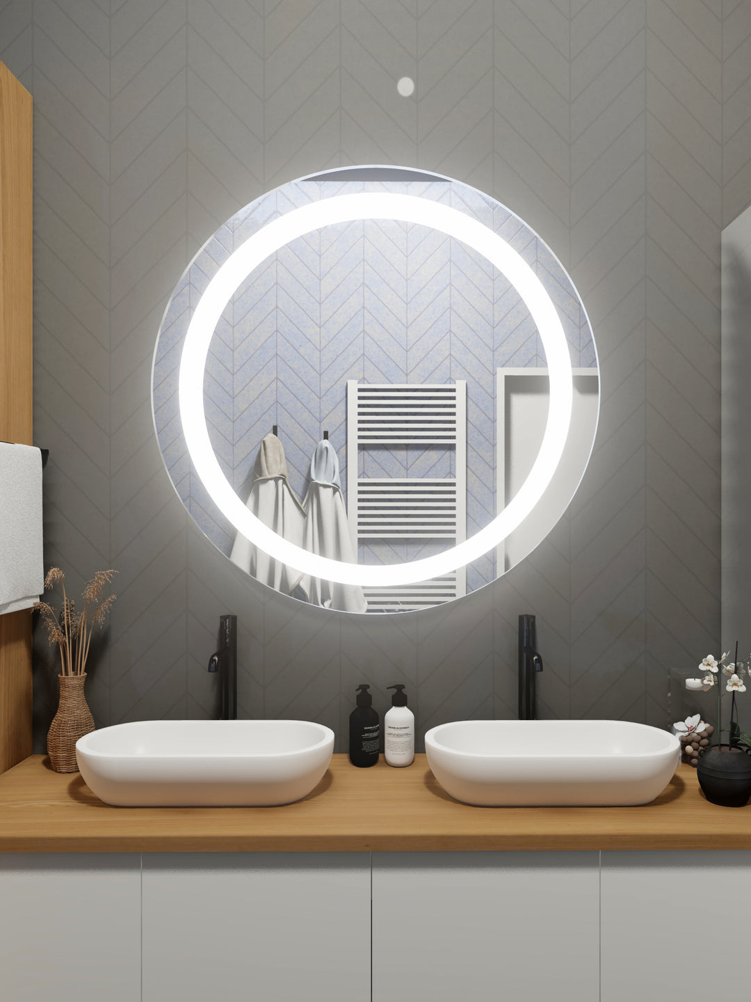 Shop Round Front-Lighted LED Mirrors – Mirrors & Marble