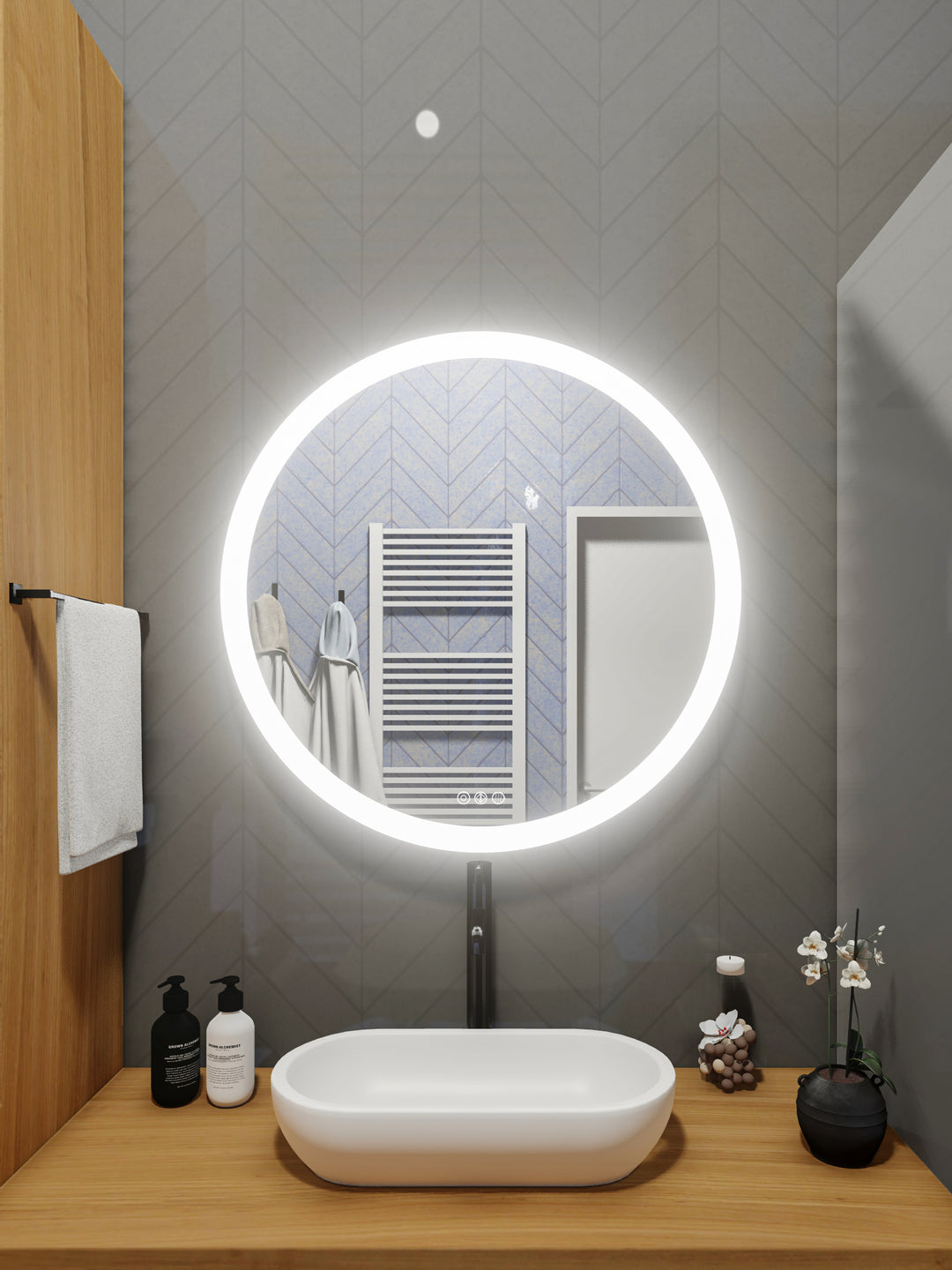 Shop Round Side-Lighted LED Mirrors – Mirrors & Marble