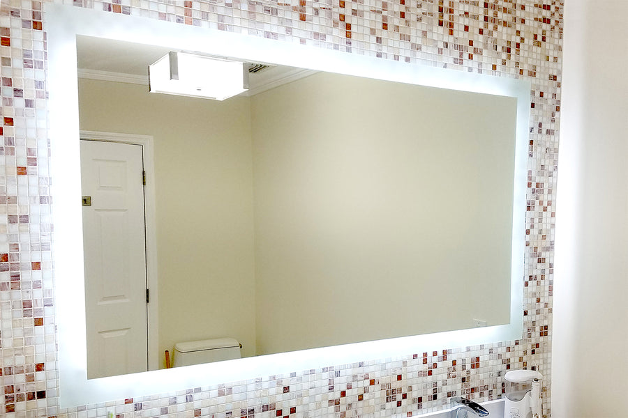Side-Lighted LED Bathroom Vanity Mirror: 60" x 36" - Rectangular ...